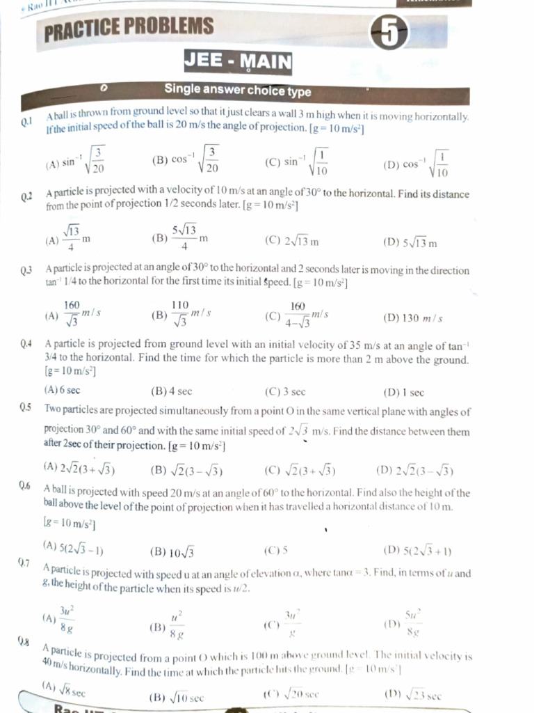 Projectile Motion (1) | PDF | Motion (Physics) | Euclidean Geometry