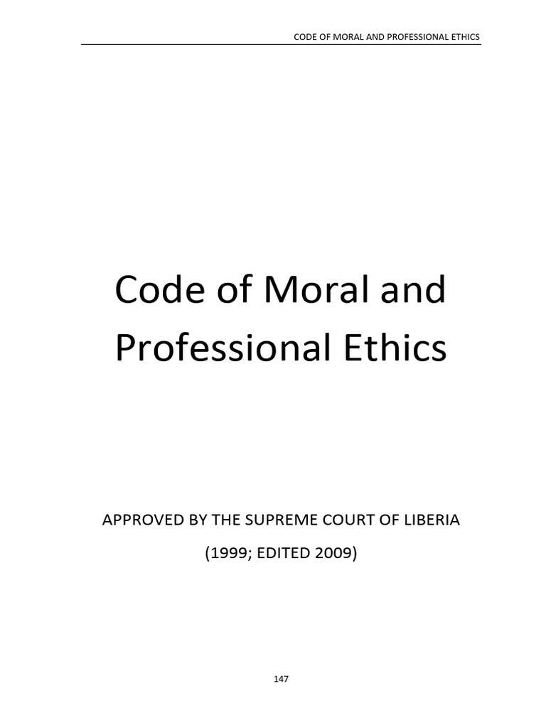 Code of Moral & Professional Ethics | PDF | Lawyer | Justice Of The Peace