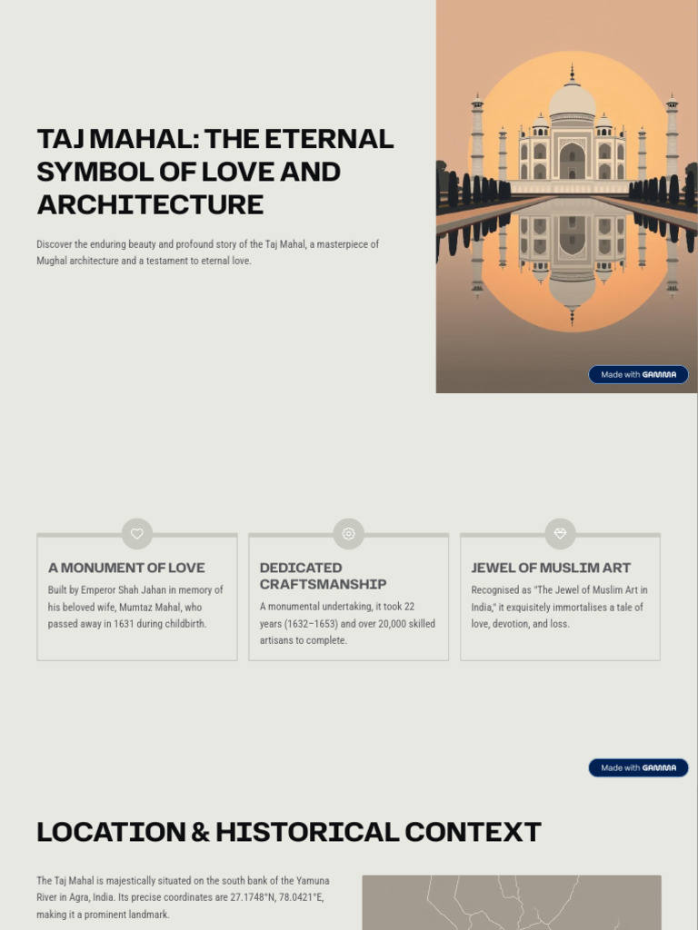 Taj Mahal The Eternal Symbol of Love and Architecture | PDF