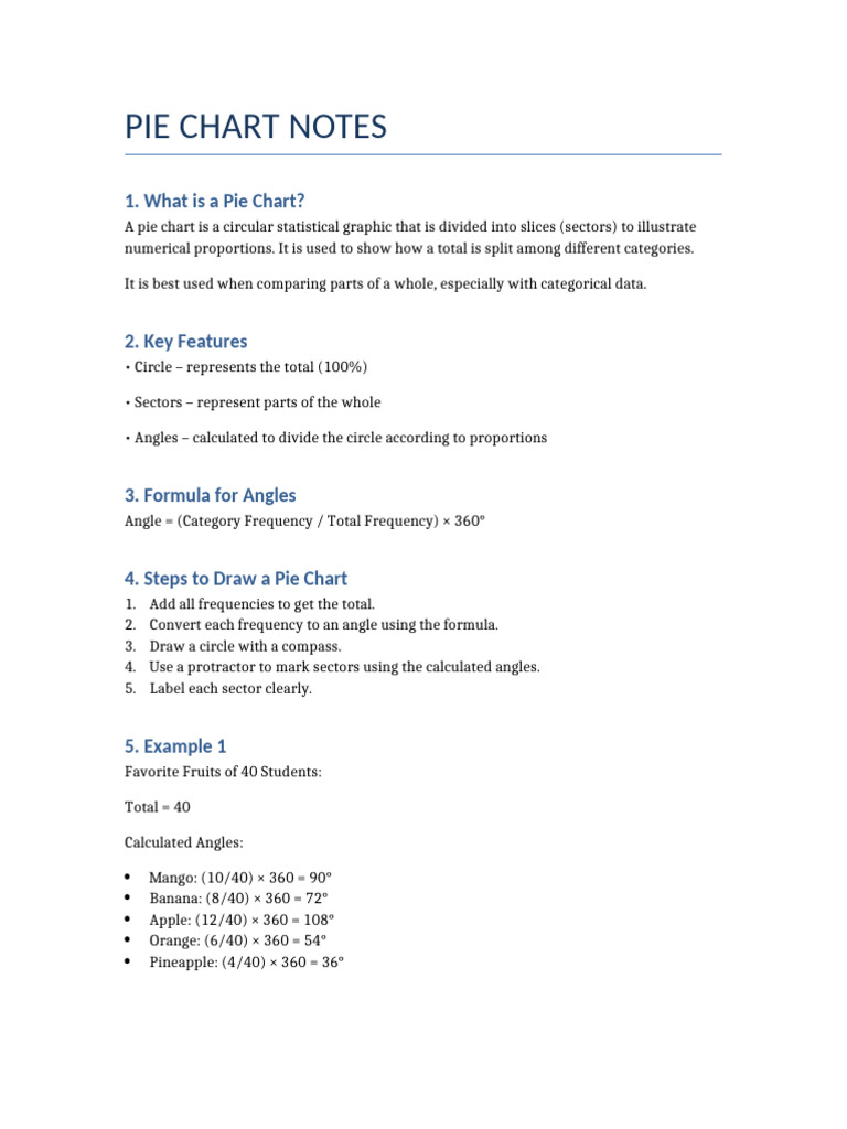 Pie Chart Notes | PDF
