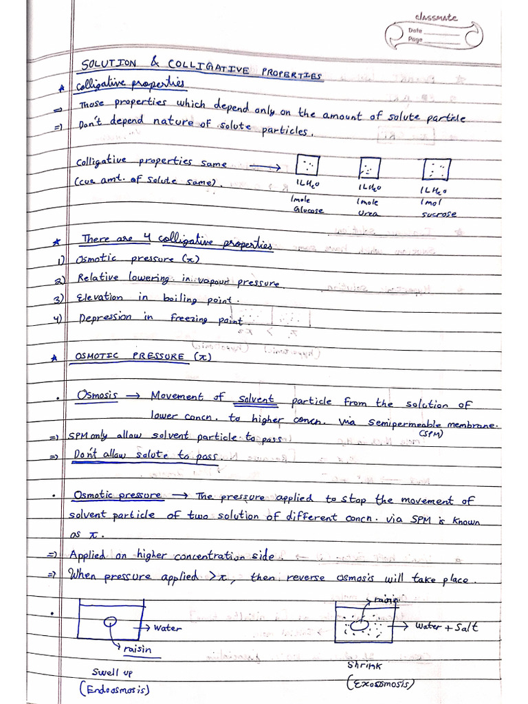 Solutions Class 12 Notes Best Excellent Boards Purpose | PDF