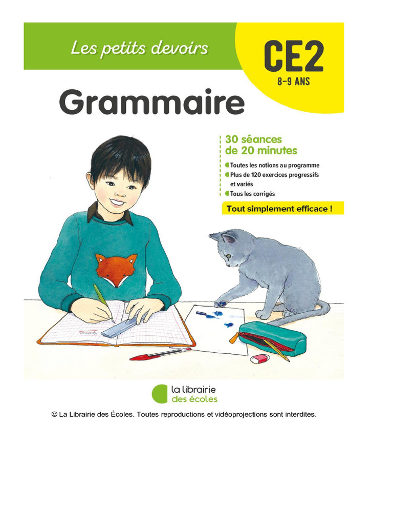 Les Petits Devoirs. Vocabulaire CE2 Grammaire | PDF