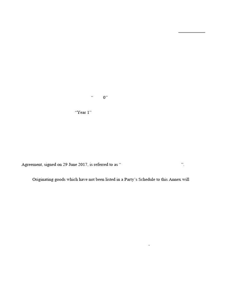 Tariff Elimination Schedule Overview | PDF