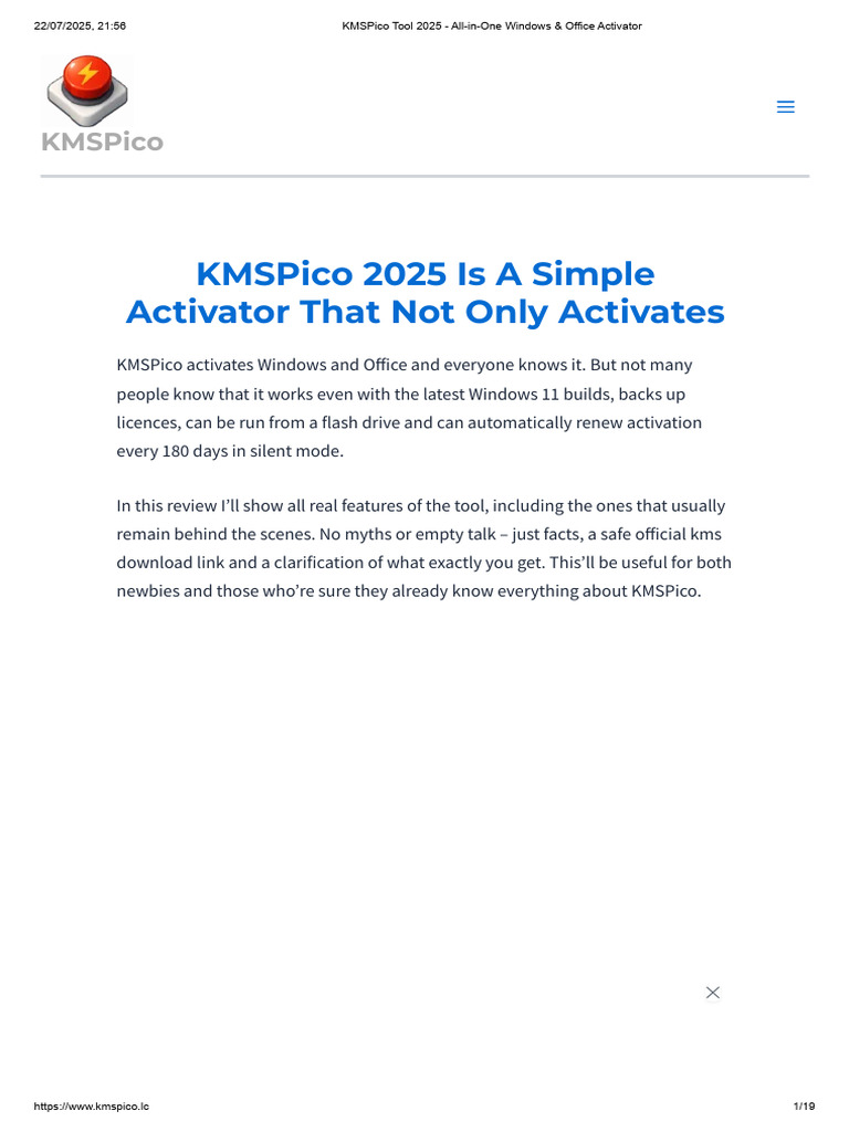 KMSPico 2025: Windows & Office Activator | PDF | Microsoft Windows ...