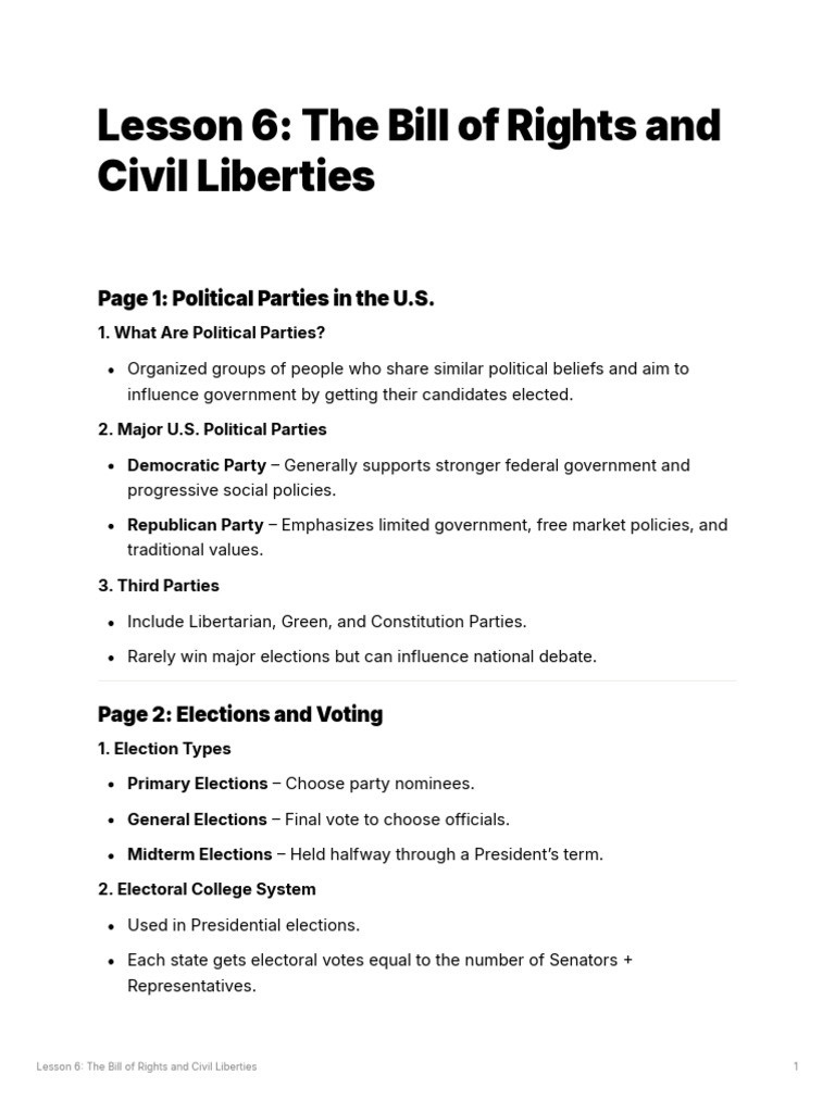 Understanding the Bill of Rights and Civil Liberties | PDF | United ...