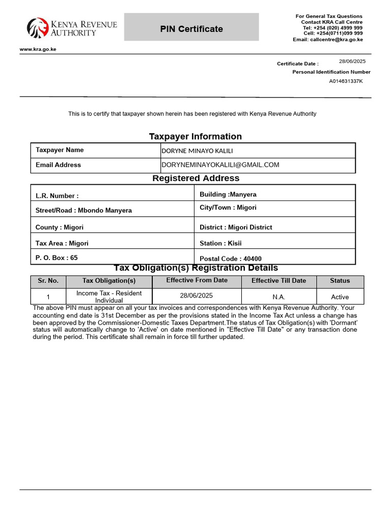 Proof of Address | PDF | Taxes | Public Finance