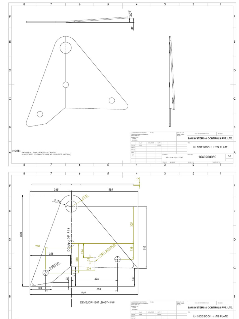 LH Side Boom Mounting Plate Drawing | PDF