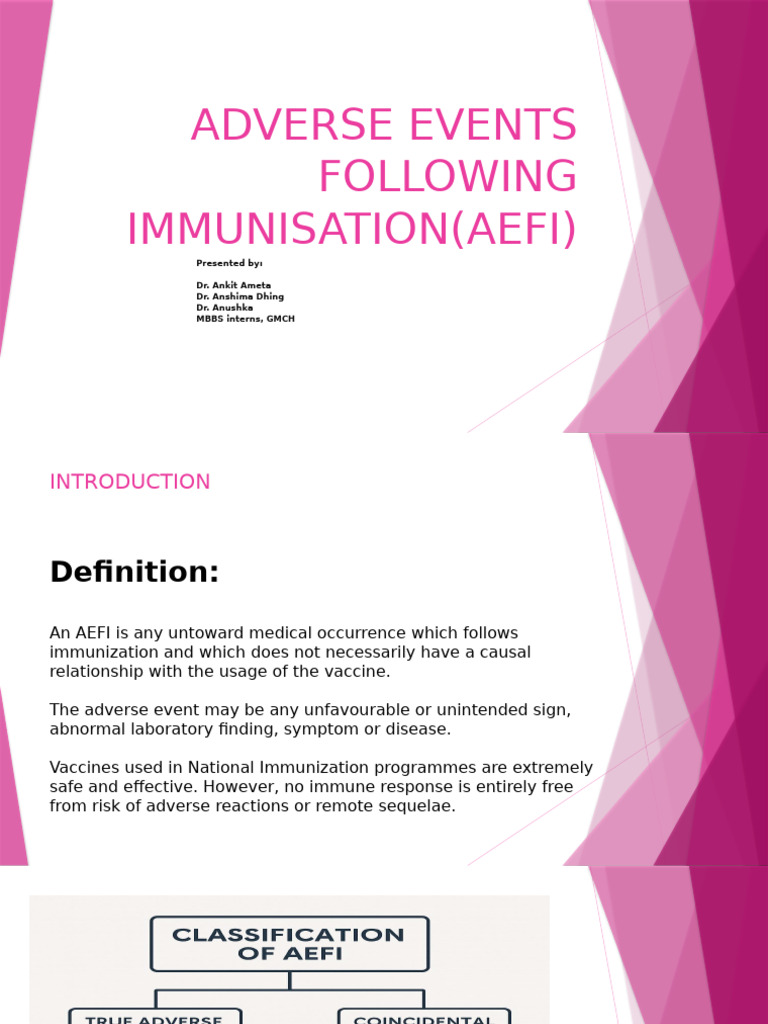 Adverse Events Following Immunisation (Aefi) - 1 | PDF | Vaccines | Health Sciences
