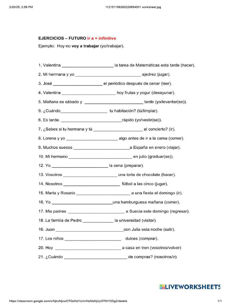 Ir A Infinitivo Ws | PDF