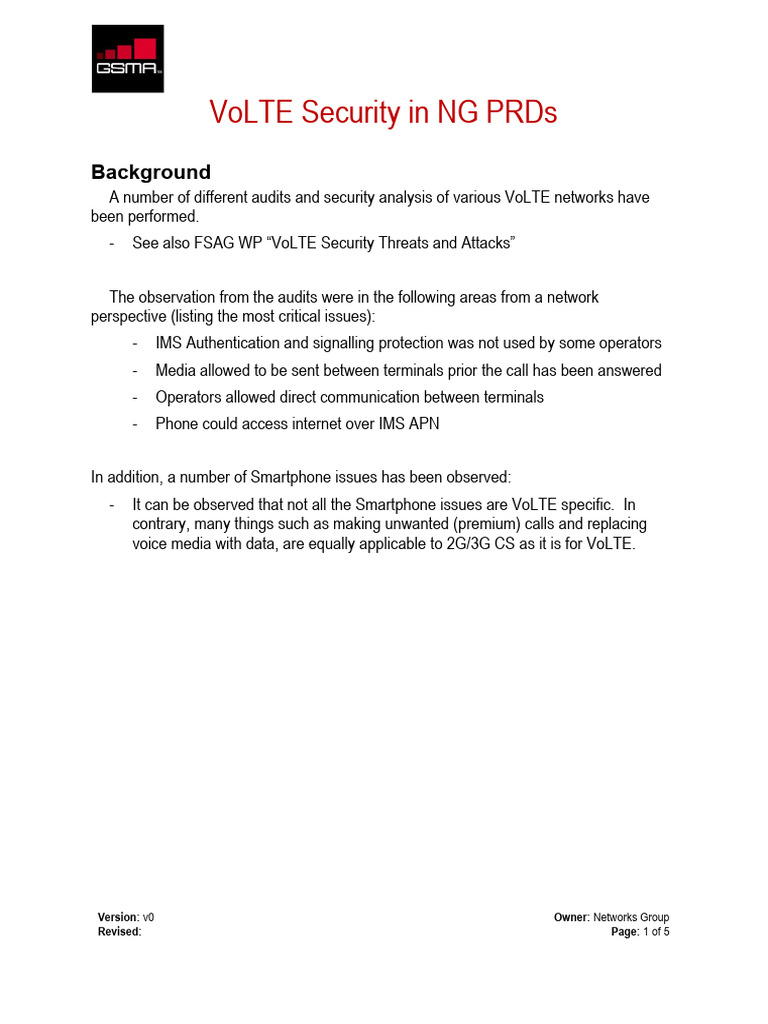 VoLTE Security in NG PRDs | PDF | Ip Multimedia Subsystem | Service ...