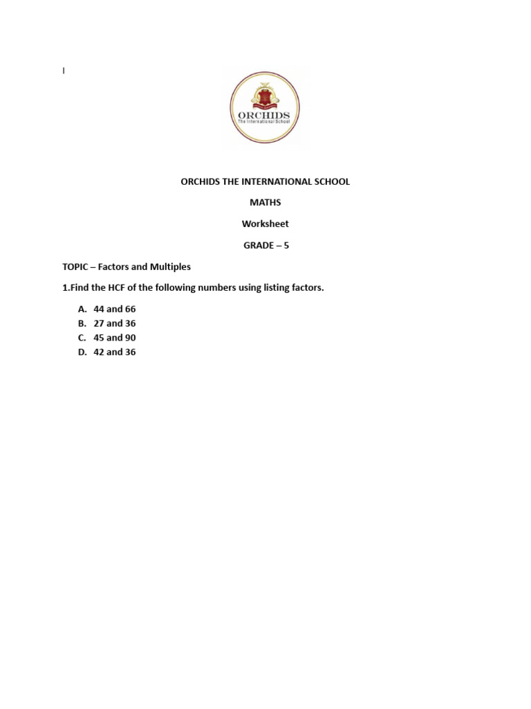 Maths Worksheet | PDF