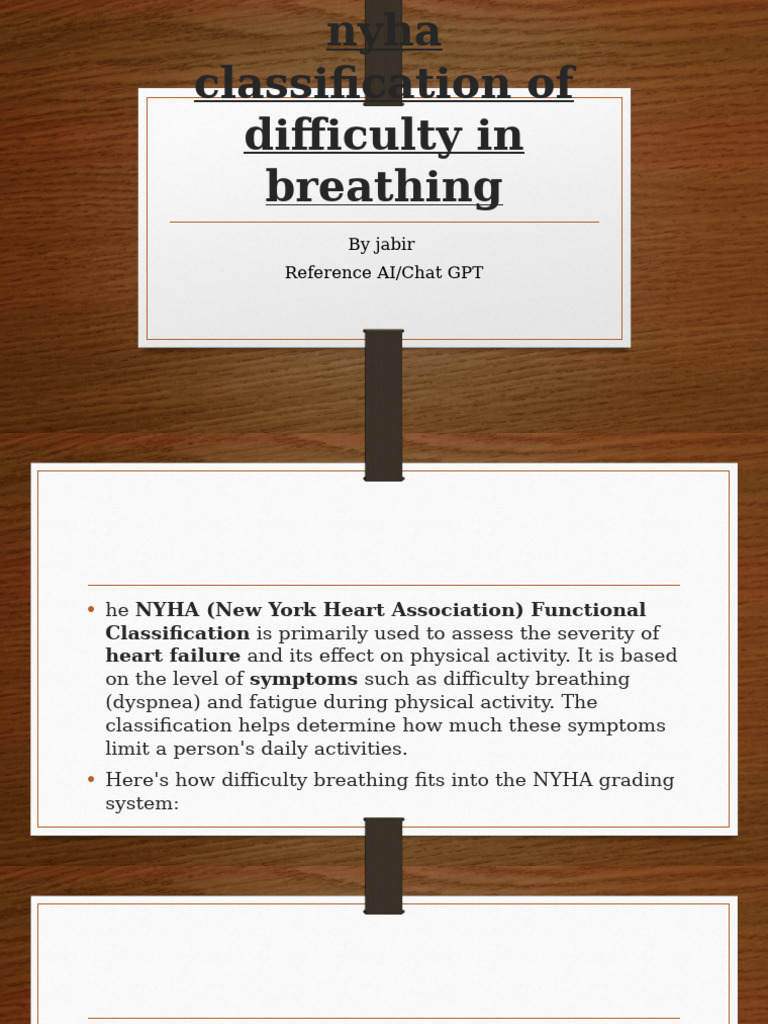 Nyha Classification of Difficulty in Breathing | PDF