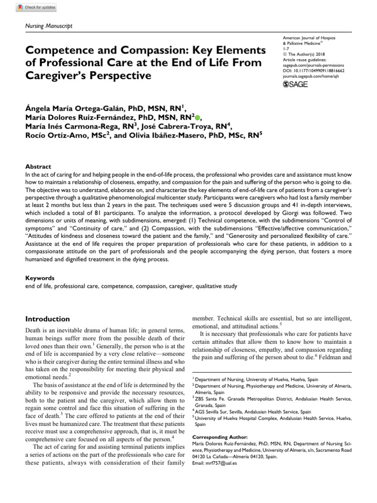 Competence and Compassion | PDF | End Of Life Care | Palliative Care
