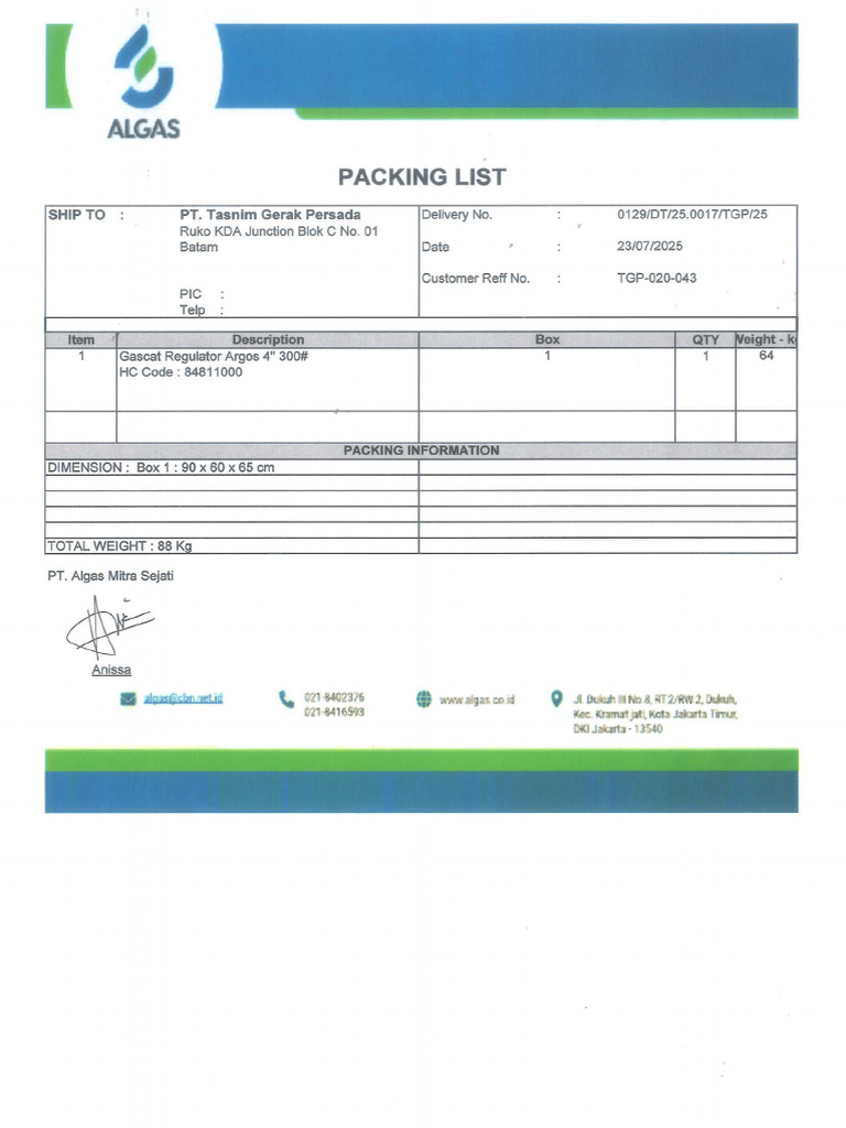 Packing List 1 | PDF