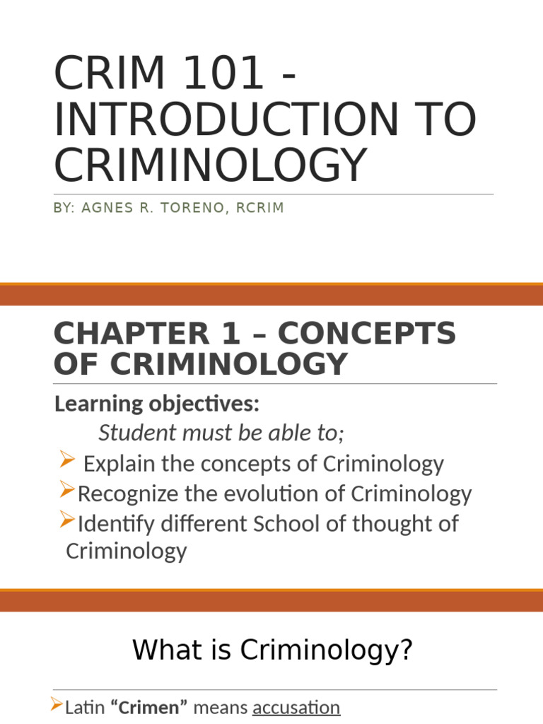Crim 101 Introduction To Criminology | PDF | Criminology | Crimes
