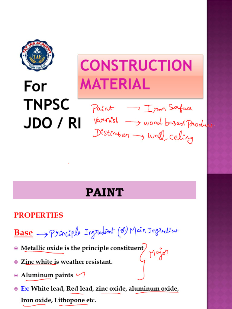 Building Materials Class-02 Paint - 1617150 | PDF | Paint | Lead