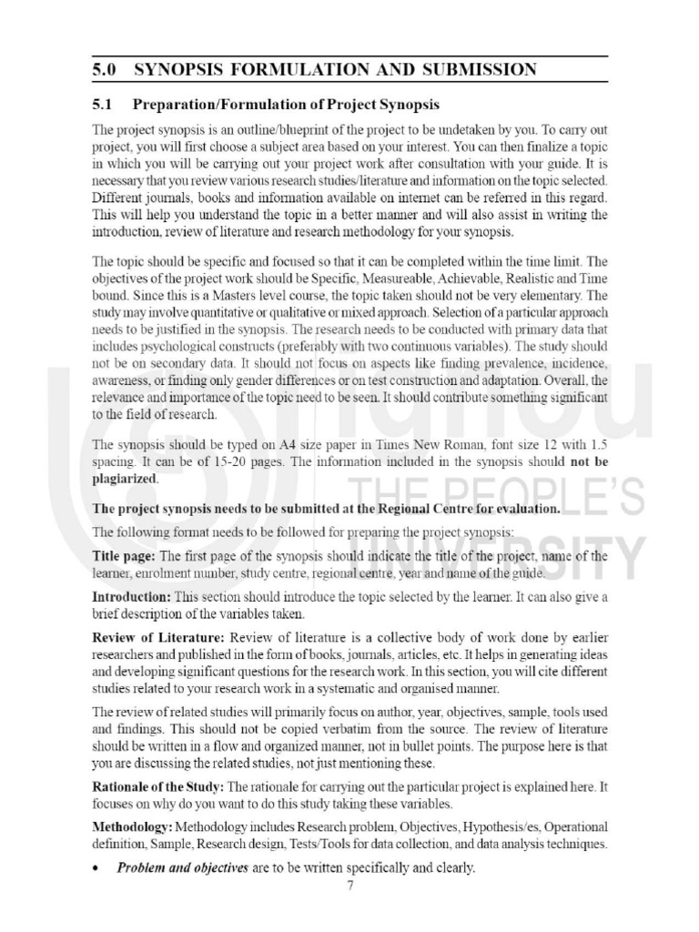 Project Synopsis Preparation Guide | PDF | Data Analysis | Methodology