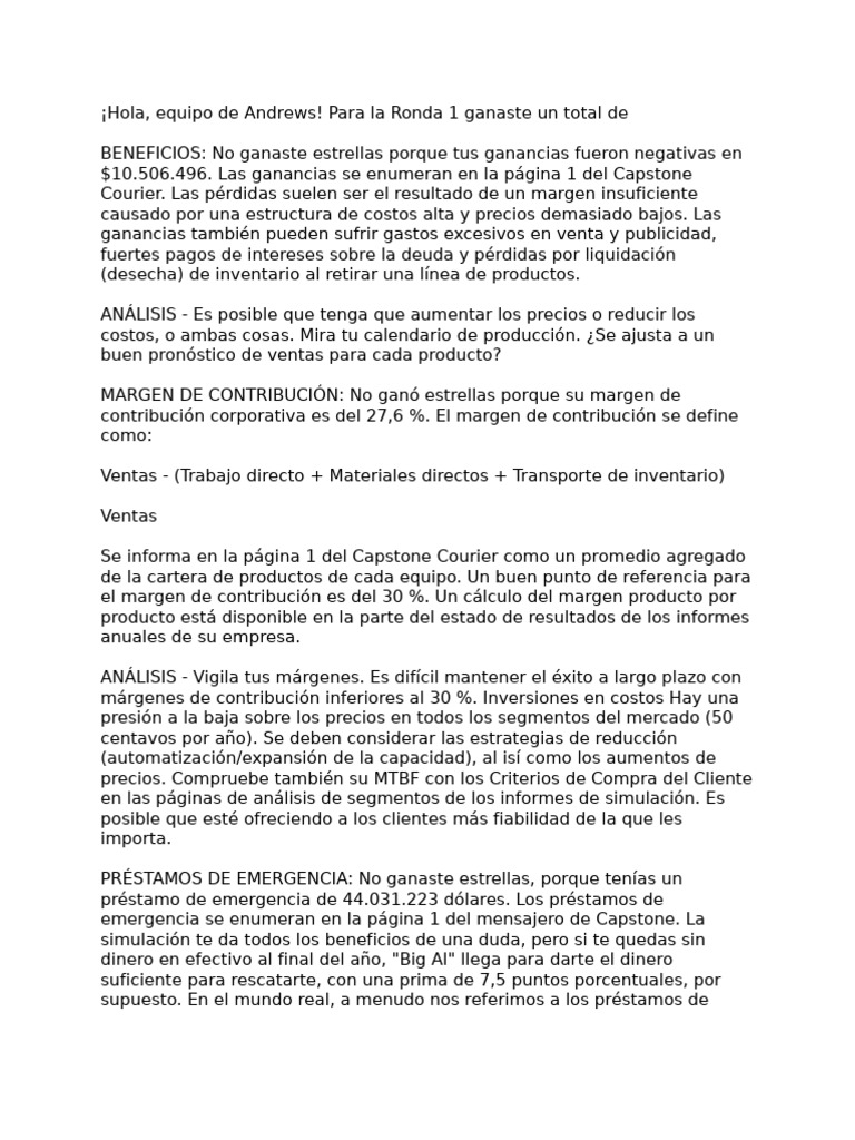 Analisis de Reporte Round 1 | PDF | Deuda | Precios