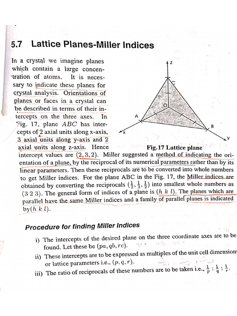 Miller Indices, Interplanar Spacing | PDF