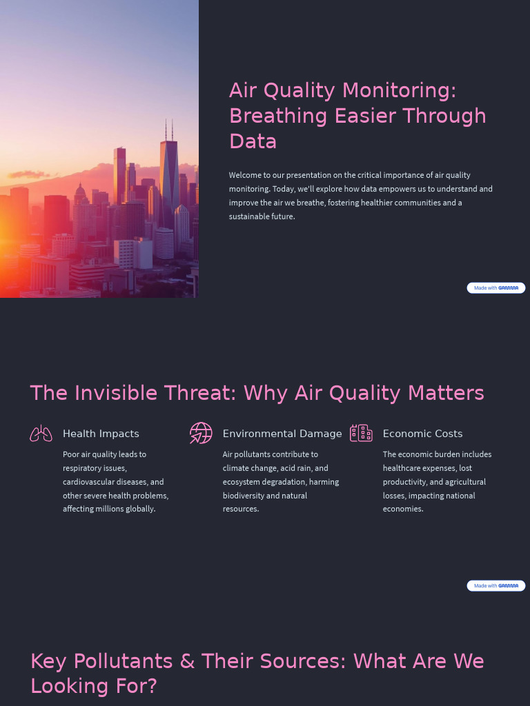 Air Quality Monitoring Breathing Easier Through Data | PDF | Air ...