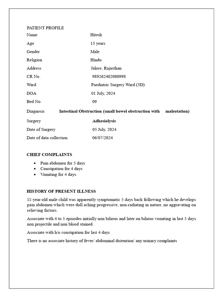 NCP Format CHN I | PDF | Nausea | Constipation