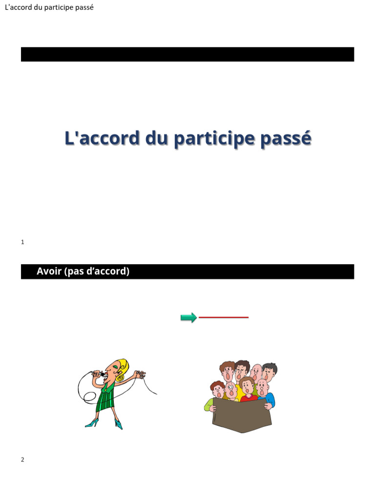Accord du participe passé en français | PDF | Complément d'objet ...