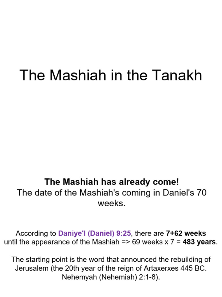 The Mashiah's Timeline in the Tanakh | PDF | Isaiah | Hebrew Bible