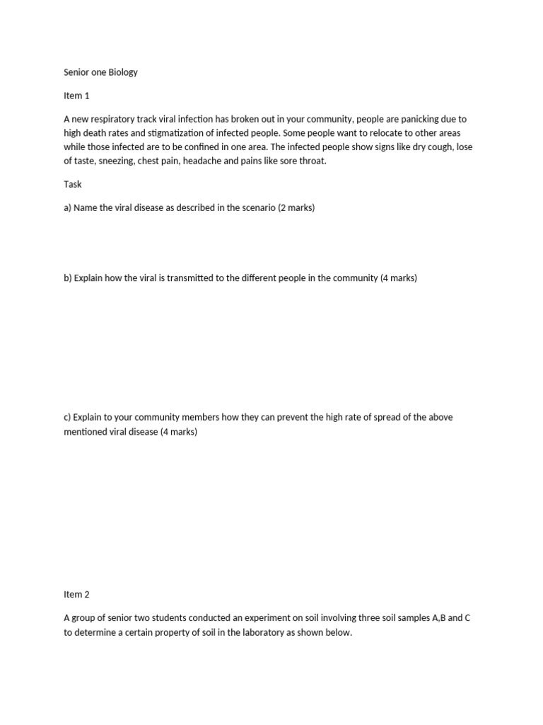 Senior One Biol-WPS Office | PDF