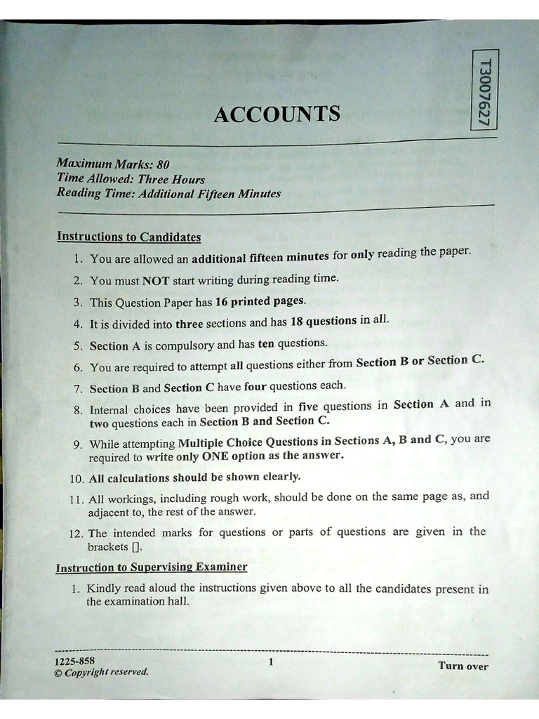 Accounts (Isc'25) | PDF
