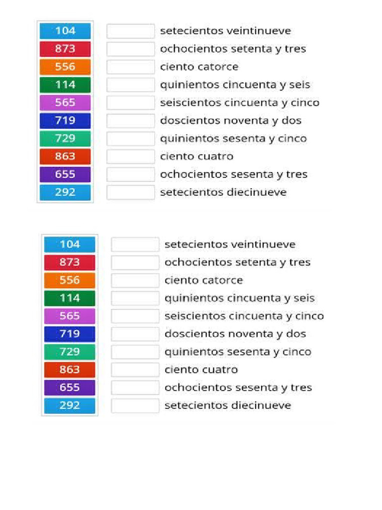 Act. Leer Numeros Hasta El 1000 | PDF