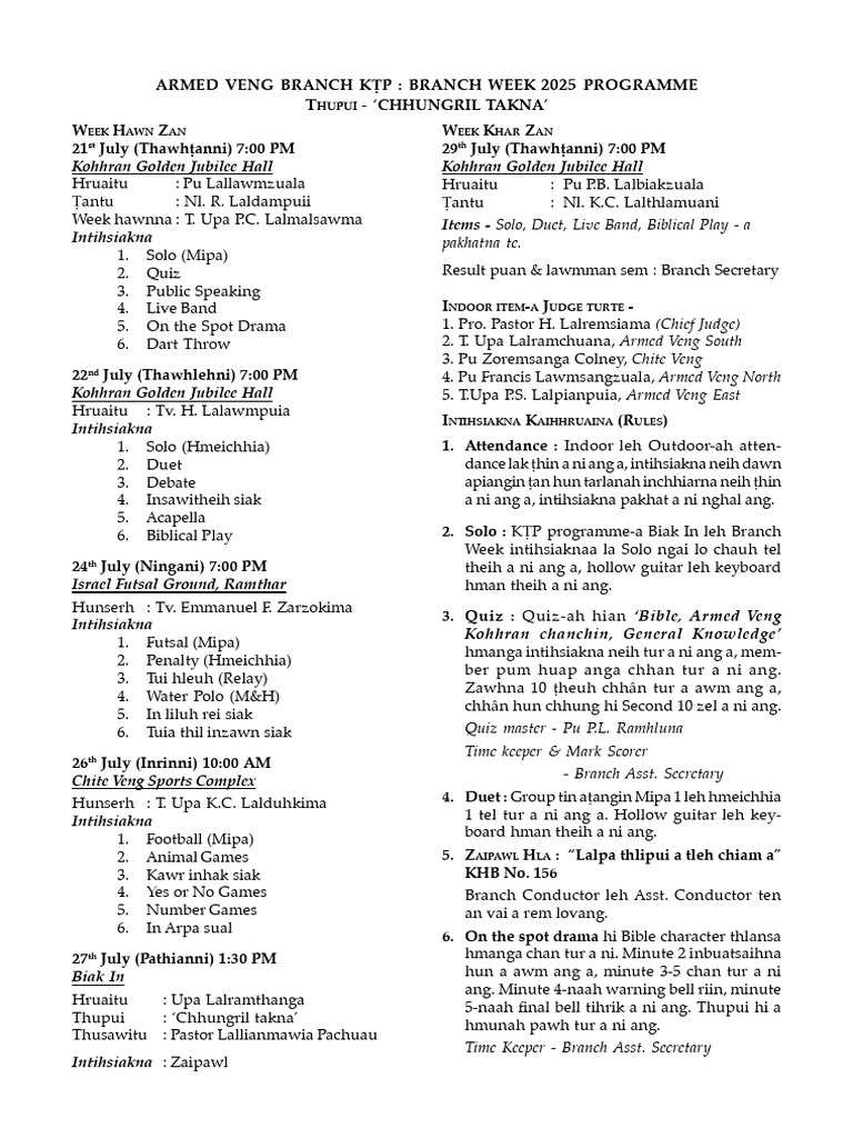 Branch Week 2025 Programme FINAL | PDF