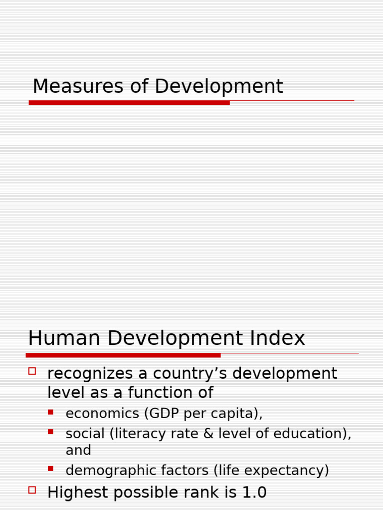 Measures of Development Hdi | PDF | Gross Domestic Product | Developing ...