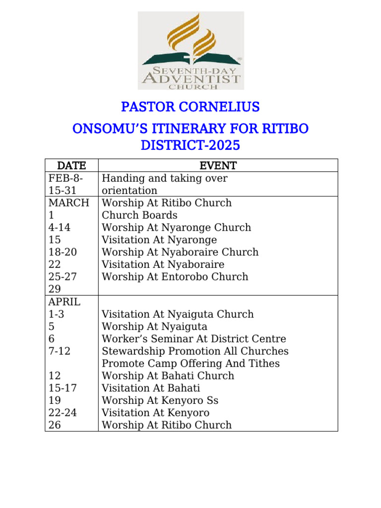 Pastor Cornelius Onsomu | PDF
