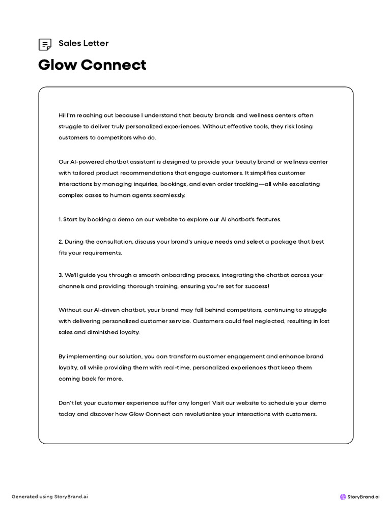 SalesScript - Glow Connect | PDF
