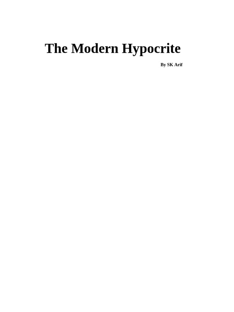 The Modern Hypocrite | PDF | Fear