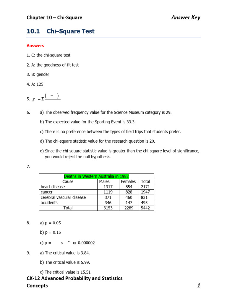 Answer Key - CK-12 Chapter 10 Advanced Probability and Statistics ...