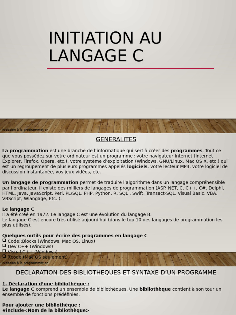 Langage C-Cours 07-02-2020 | PDF | Programmation informatique | Langage de programmation