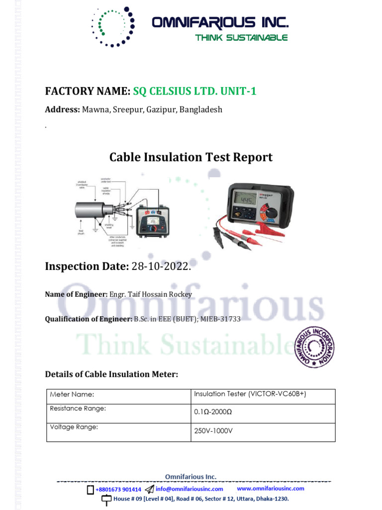 Cable Insulation Testing Guide | PDF | Insulator (Electricity ...