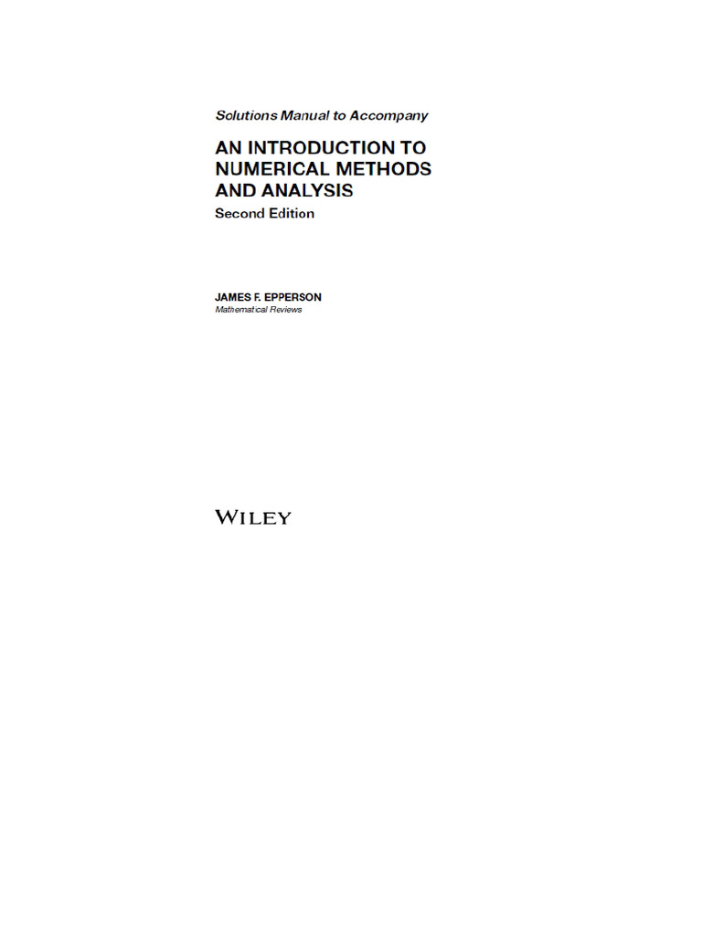 Solutions Manual To Accompany An Introduction To N... - (Title Page) | PDF