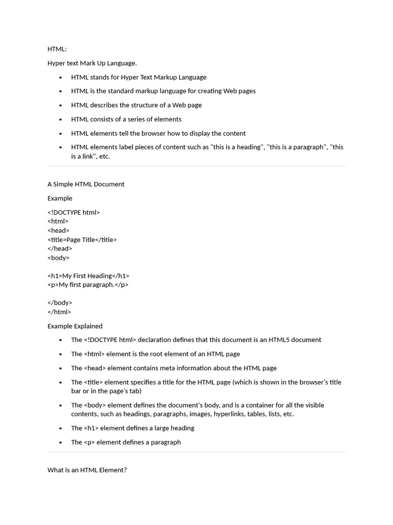 Understanding HTML Basics and Structure | PDF