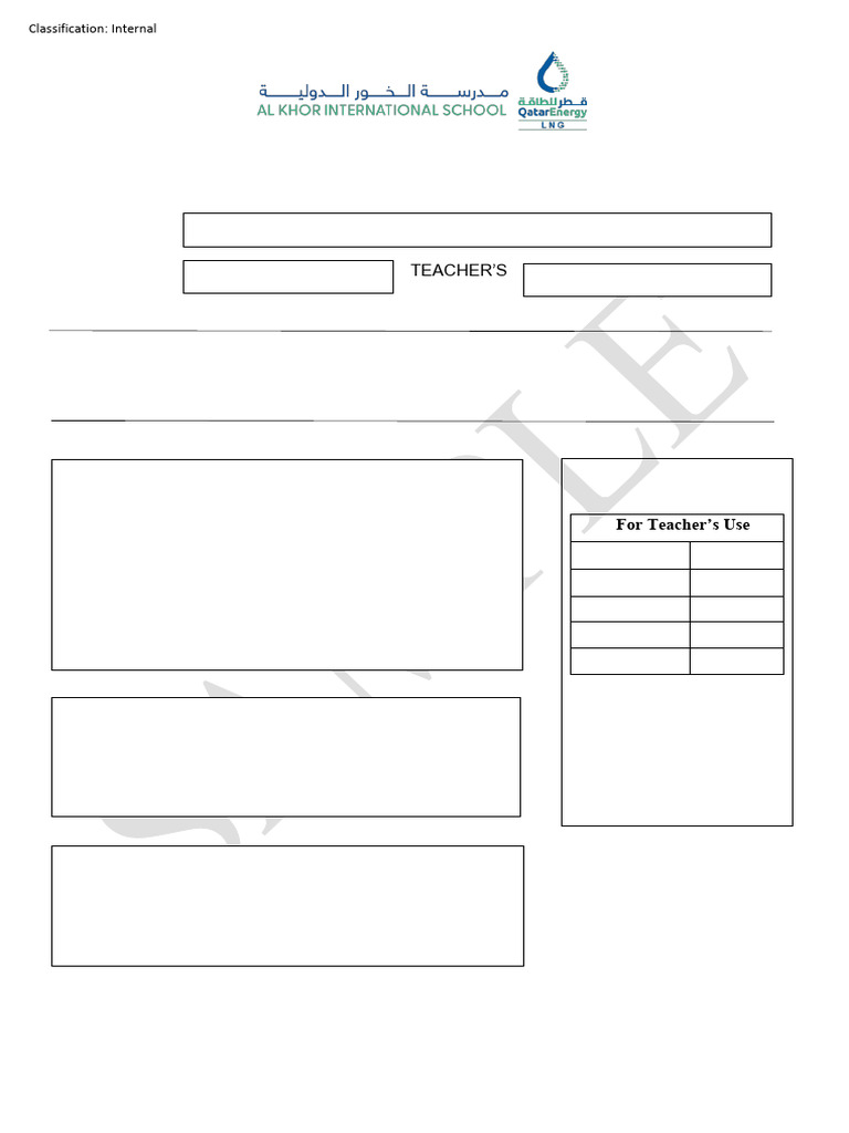 SAMPLE Year 7 English EOY Exam 2025 | PDF