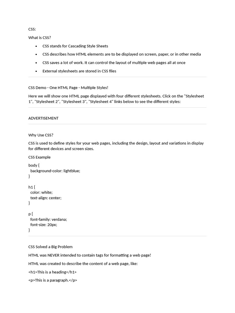 Css Lang Intro | PDF
