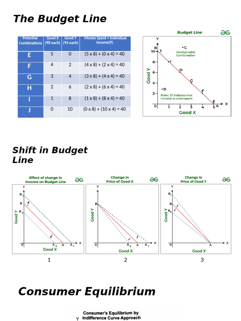 Budget Line Analysis and Equilibrium | PDF