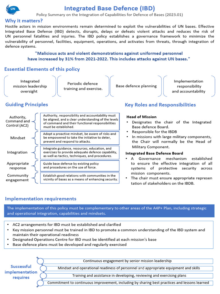 IBD Policy One Page Summary | PDF | Military | Governance