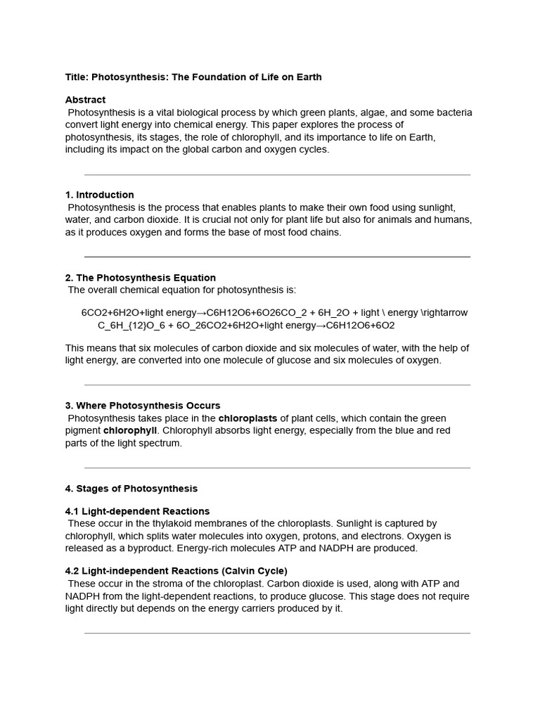 Understanding Photosynthesis Essentials | PDF | Photosynthesis ...