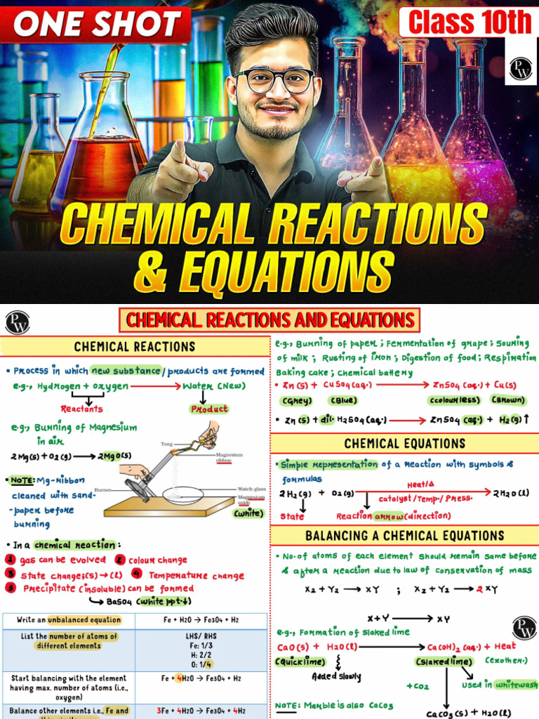 Chemical Reactions and Equations: Handwritten Notes - Udaan Goat 2026 | PDF