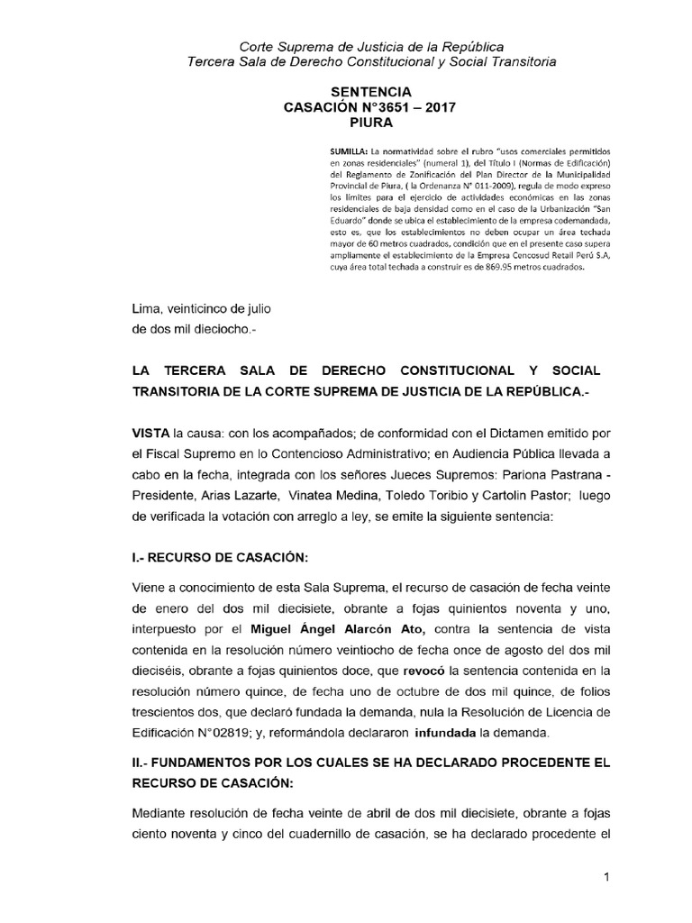 Casación #3651 - 2017 Piura | PDF