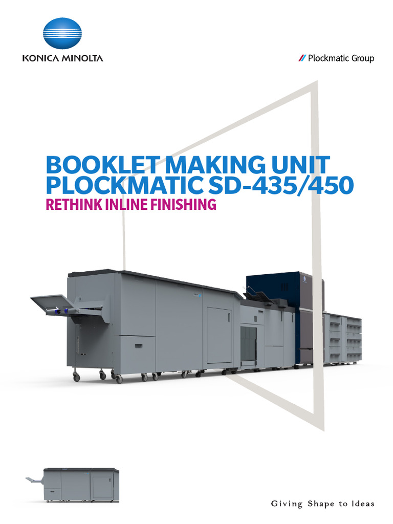 Brochure Plockmatic Sd 435 450 Booklet Making Unit En | PDF | Computer ...