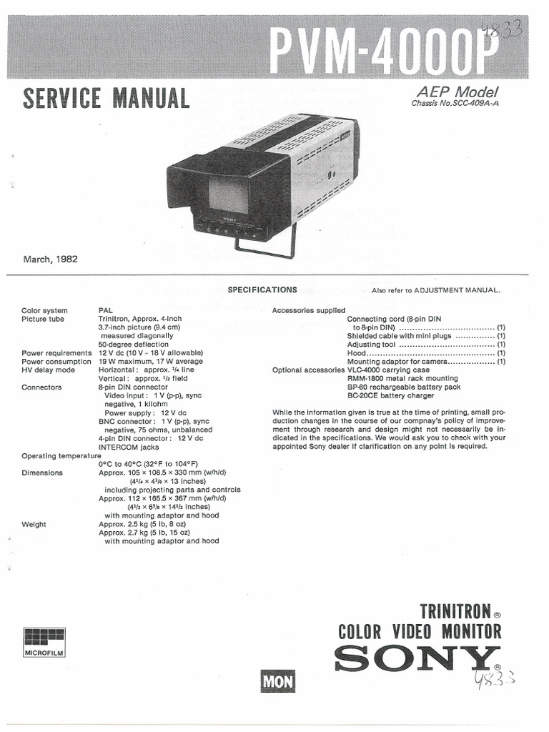PVM4000P SM Sony en | PDF