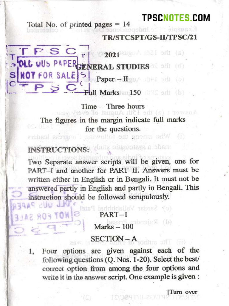 Tcs Tps Main 2020 GK P-Ii (Tpscnotes - Com) Compressed | PDF